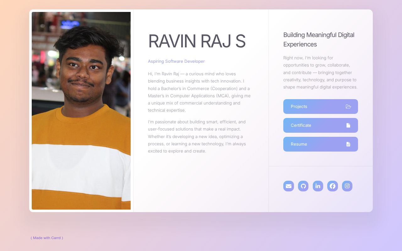 Ravin Raj Portfolio